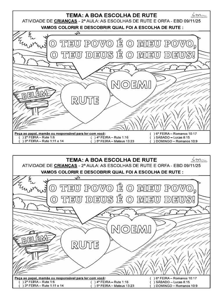 2a Aula_Atividade2_CRI_A Boa Escolha de Rute_As Escolhas de Rute e Orfa_Novembro 2025 | PDF