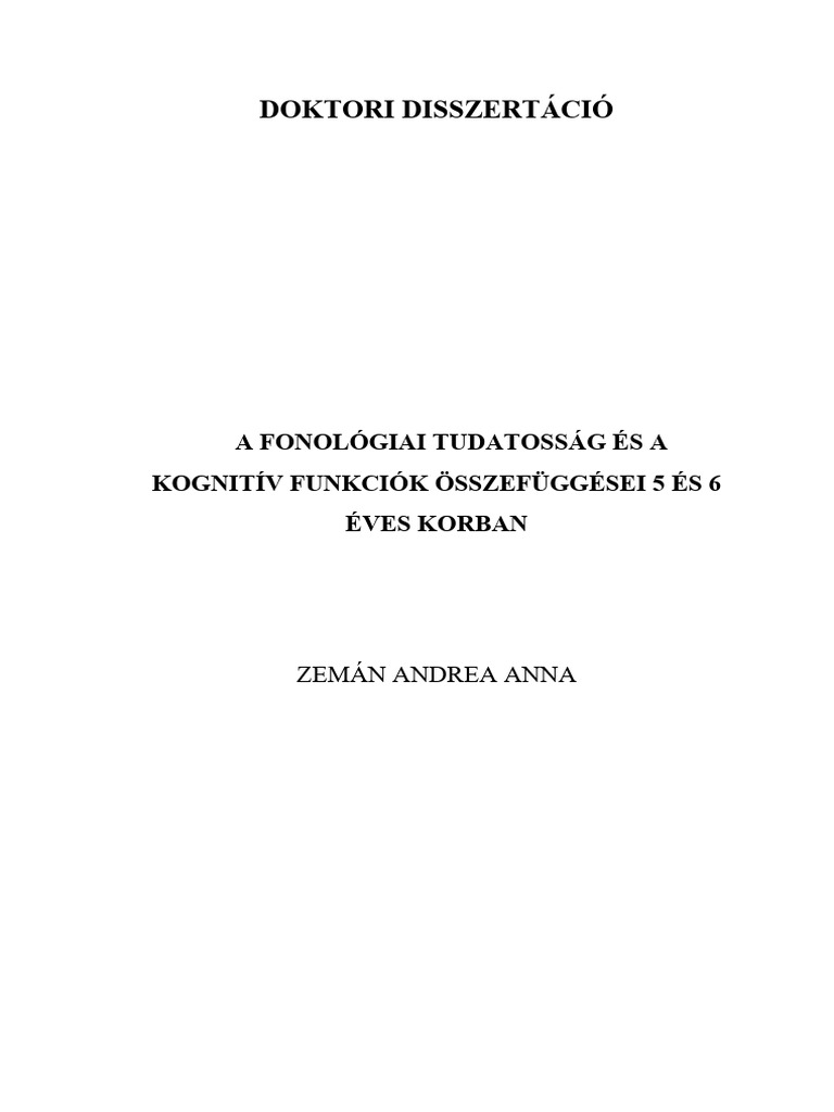 Dissz Zeman Andrea Anna Nyelvtud | PDF