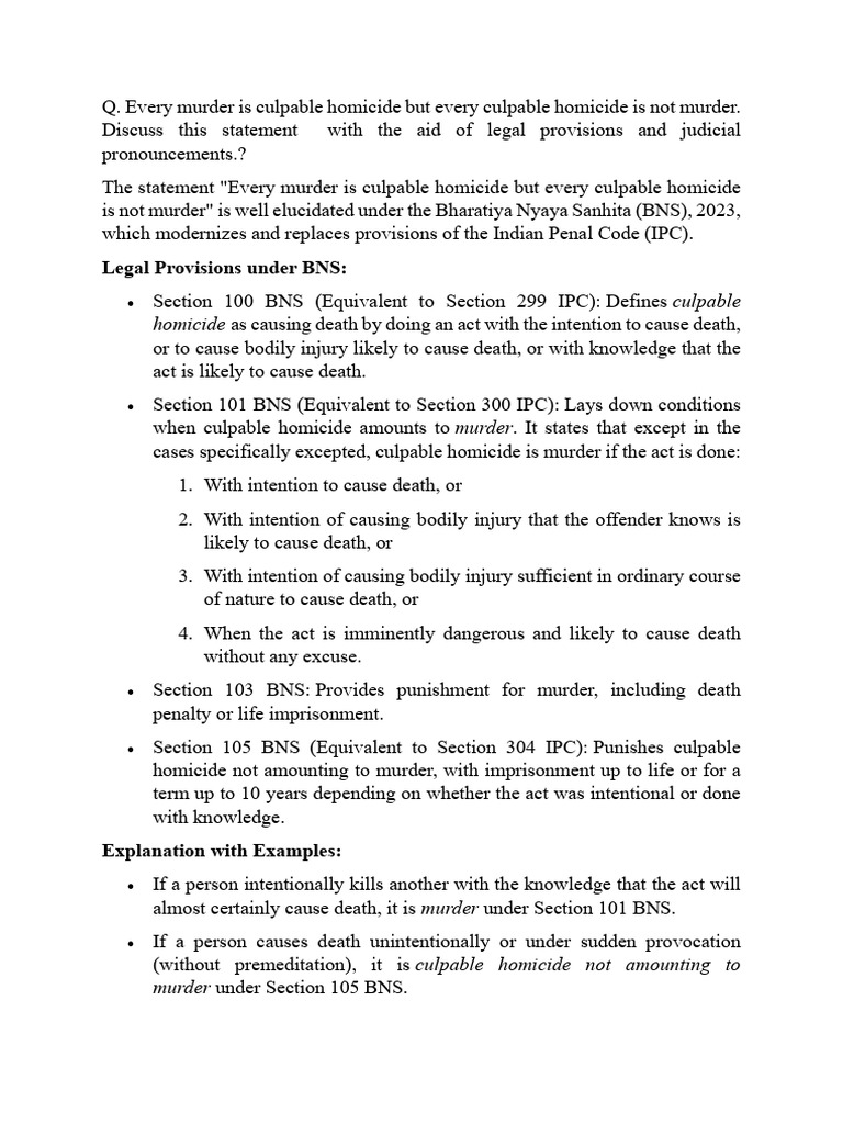 BNS Ass | PDF | Mens Rea | Criminal Law