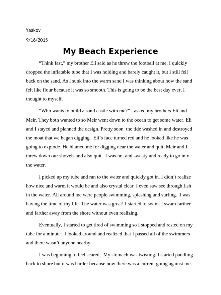 Beach Personal Narrative | PDF