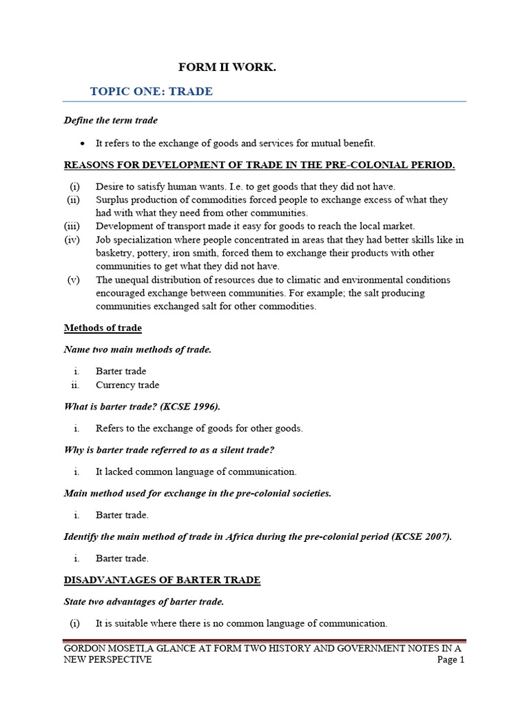 FORM 2 HISTORY NOTESmobeen Final | PDF | Money | Atlantic Slave Trade