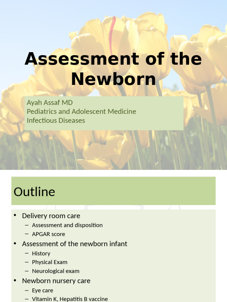 Newborn Assessment Guidelines | PDF | Medical Specialties