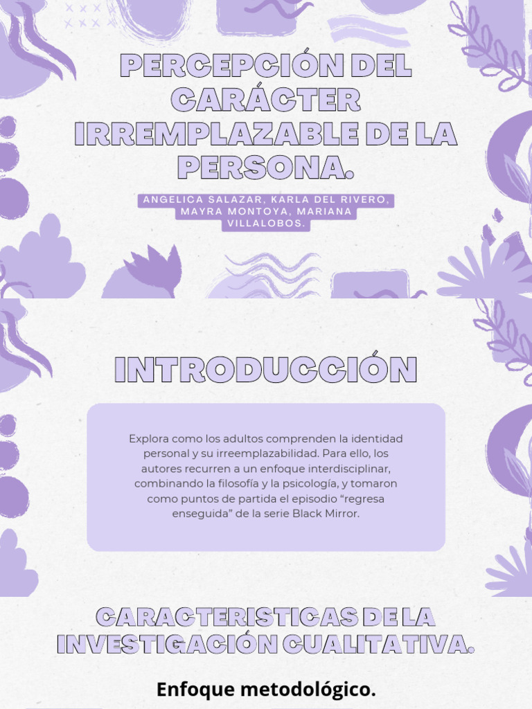 Percepción Del Carácter Irremplazable de La Persona. - 20251113 ...