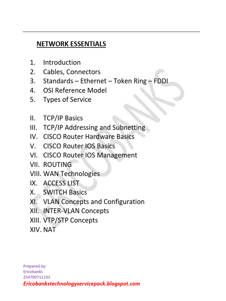 CCNA Course Notes: Network Essentials | PDF | Computer Network ...