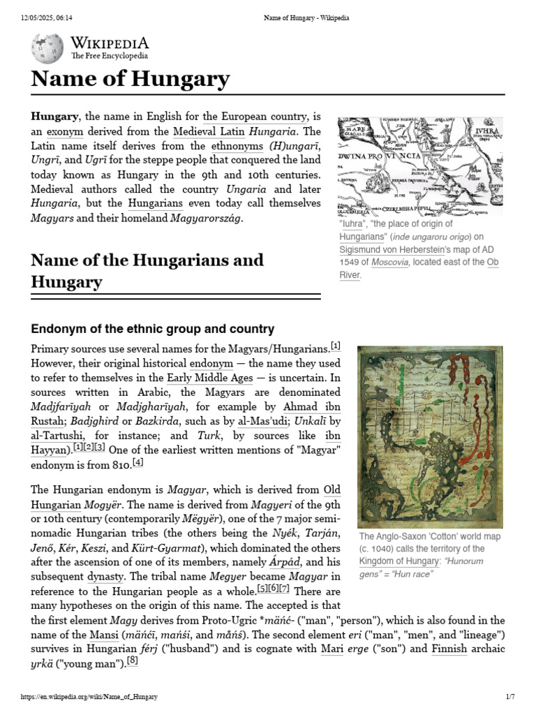 Name of Hungary - Wikipedia | PDF | Hungary | Europe