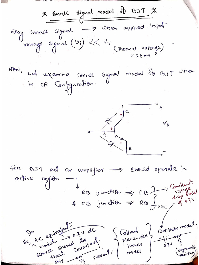 Small Signal Model BJT | PDF