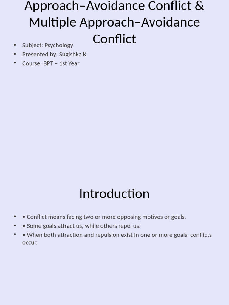 Approach Avoidance Conflict SugishkaK (1) | PDF