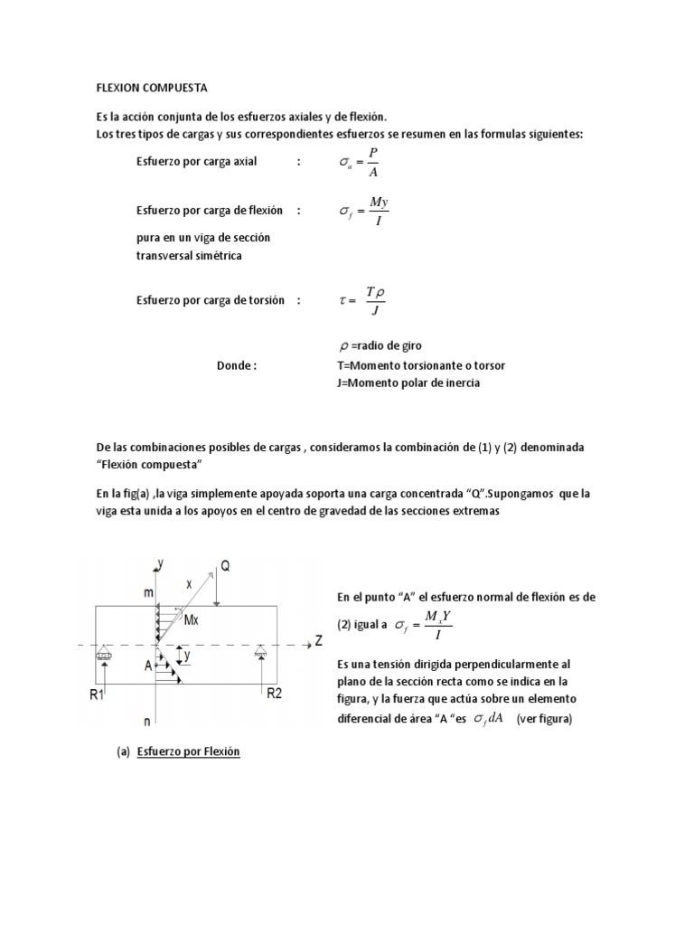 Flexion Compuesta | PDF | Doblar | Física Aplicada e Interdisciplinaria
