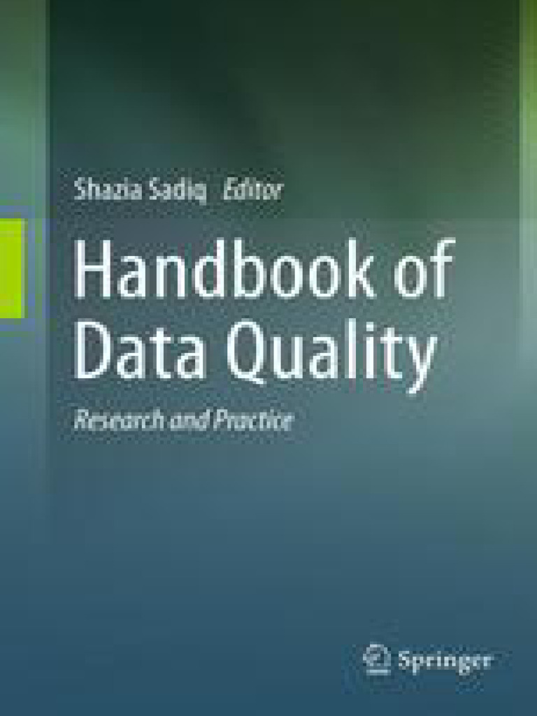 Handbook Of Data Quality Research And Practice 1st Edition Shazia Sadiq ...