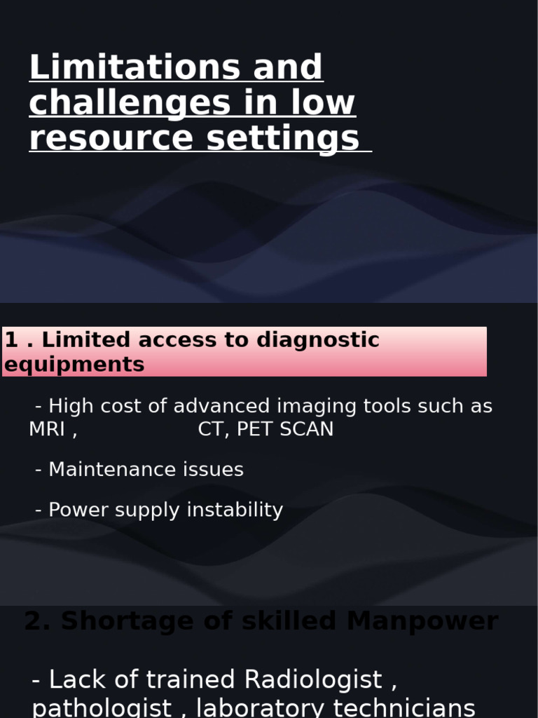 Challenges in Low Resource Diagnostic Settings | PDF