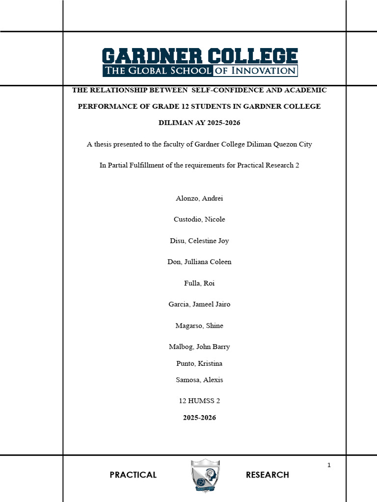 Practical Research Pre Defense | PDF | Self Efficacy | Psychology