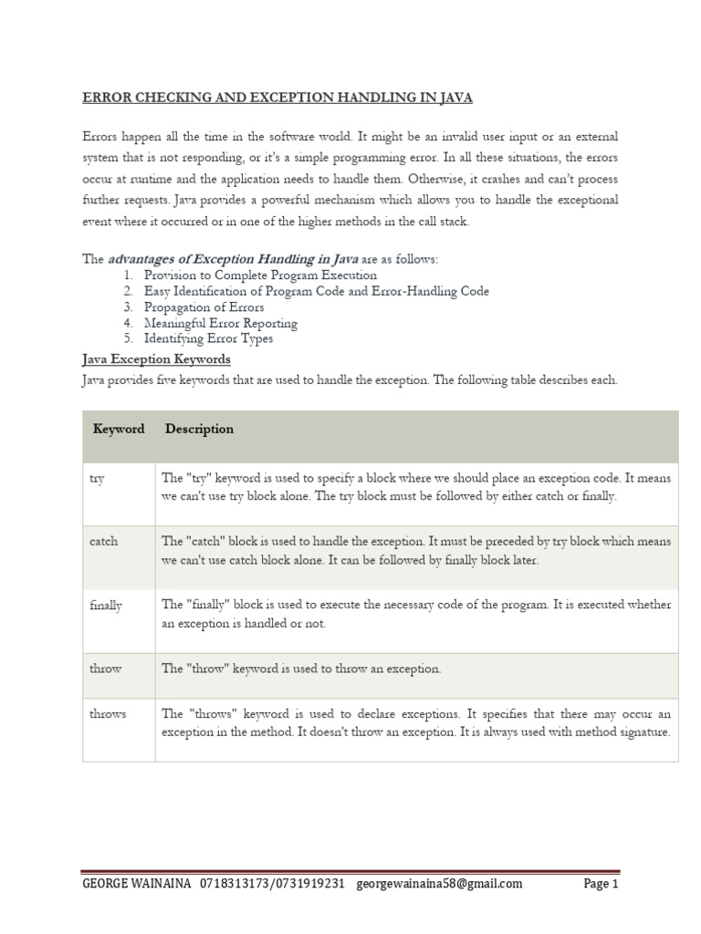 Error Checking and Exception Handling | PDF | Constructor (Object ...