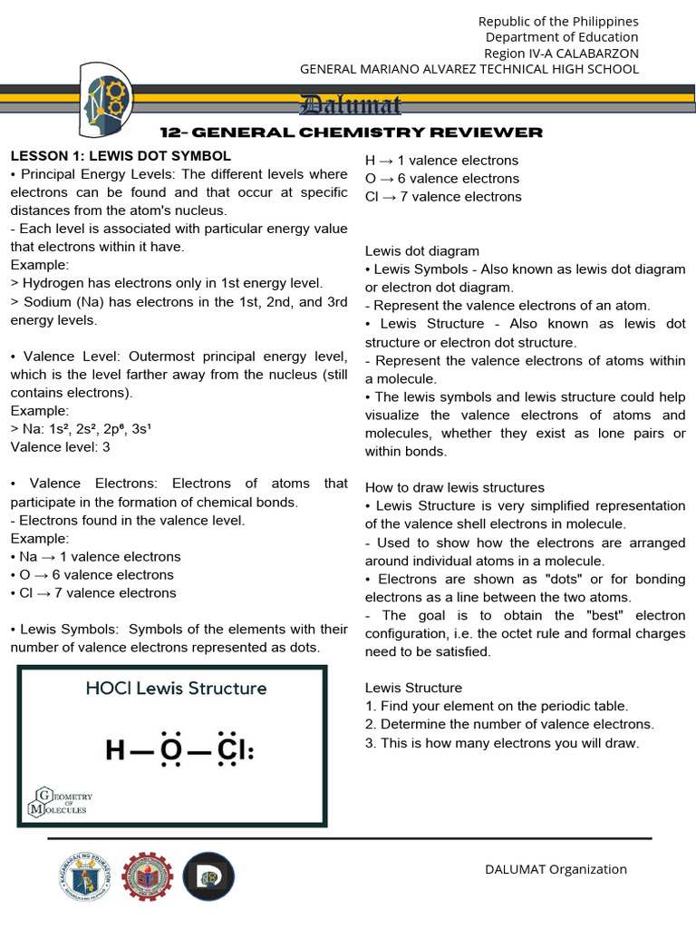 g12 General - Chemistry.2nd Quarter Reviewer Dalumat | PDF | Chemical ...