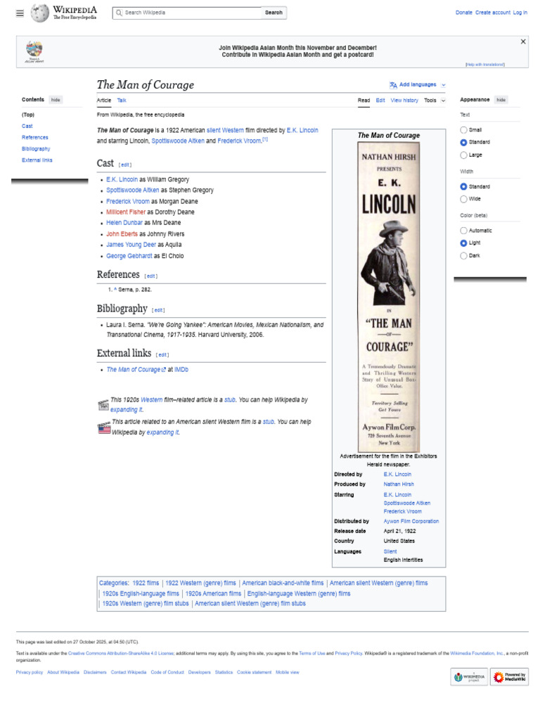 The Man of Courage: 1922 Silent Western | PDF | Wikipedia