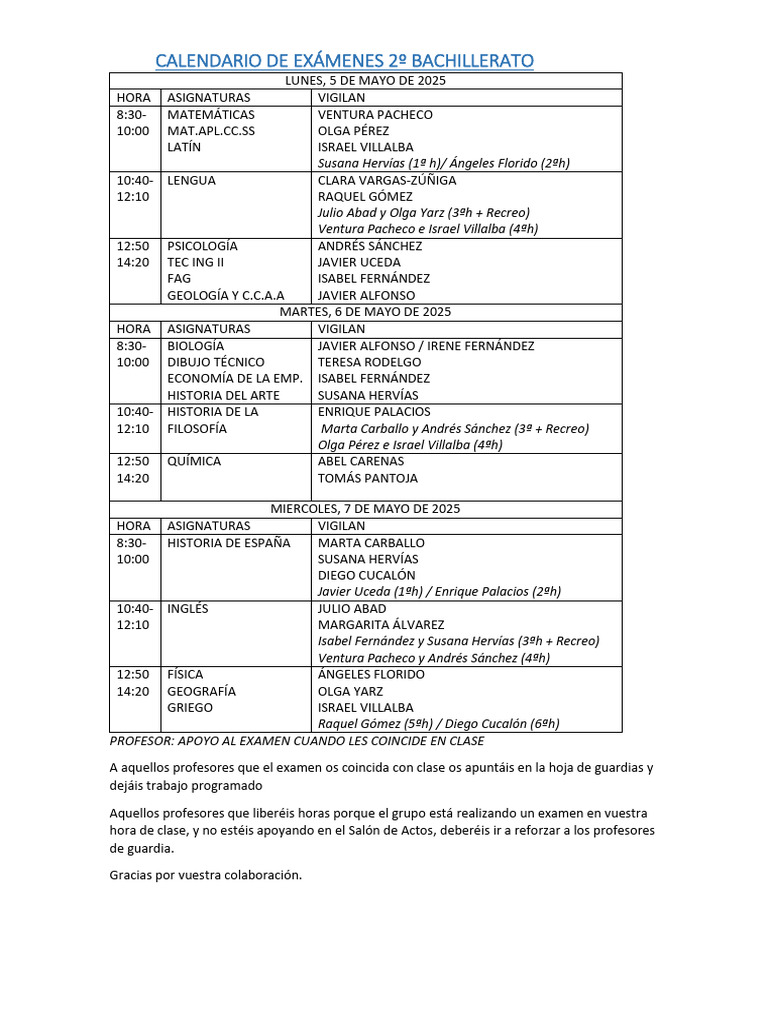 Exámenes 2º Bach 2425 Final Ord | PDF