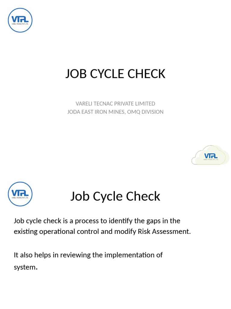 Job Cycle Check Process Overview | PDF | Occupational Safety And Health ...