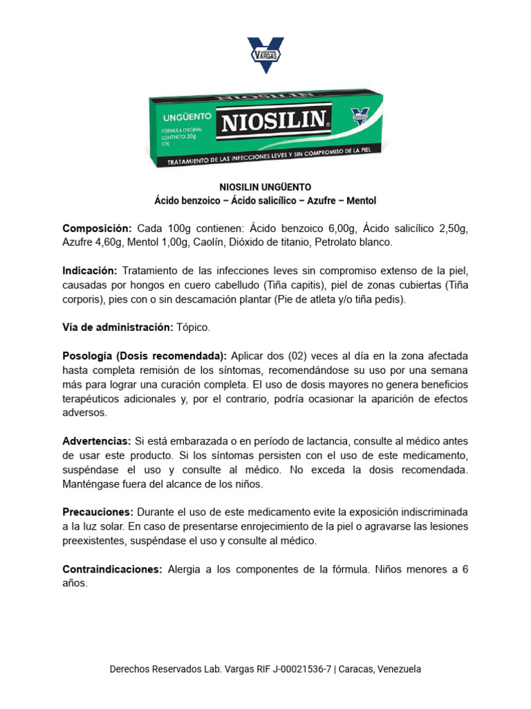 Niosilin Unguento | PDF