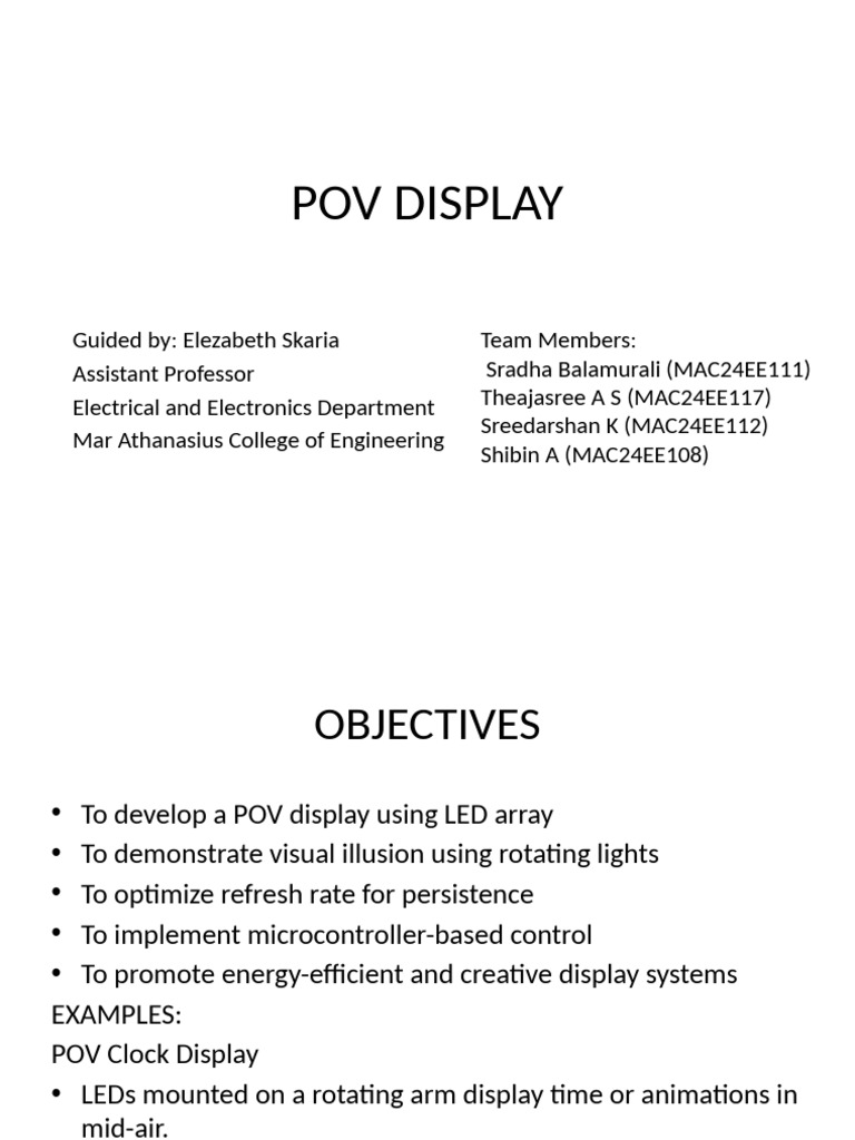 POV Display: LED Array Project Guide | PDF | Light Emitting Diode | Arduino