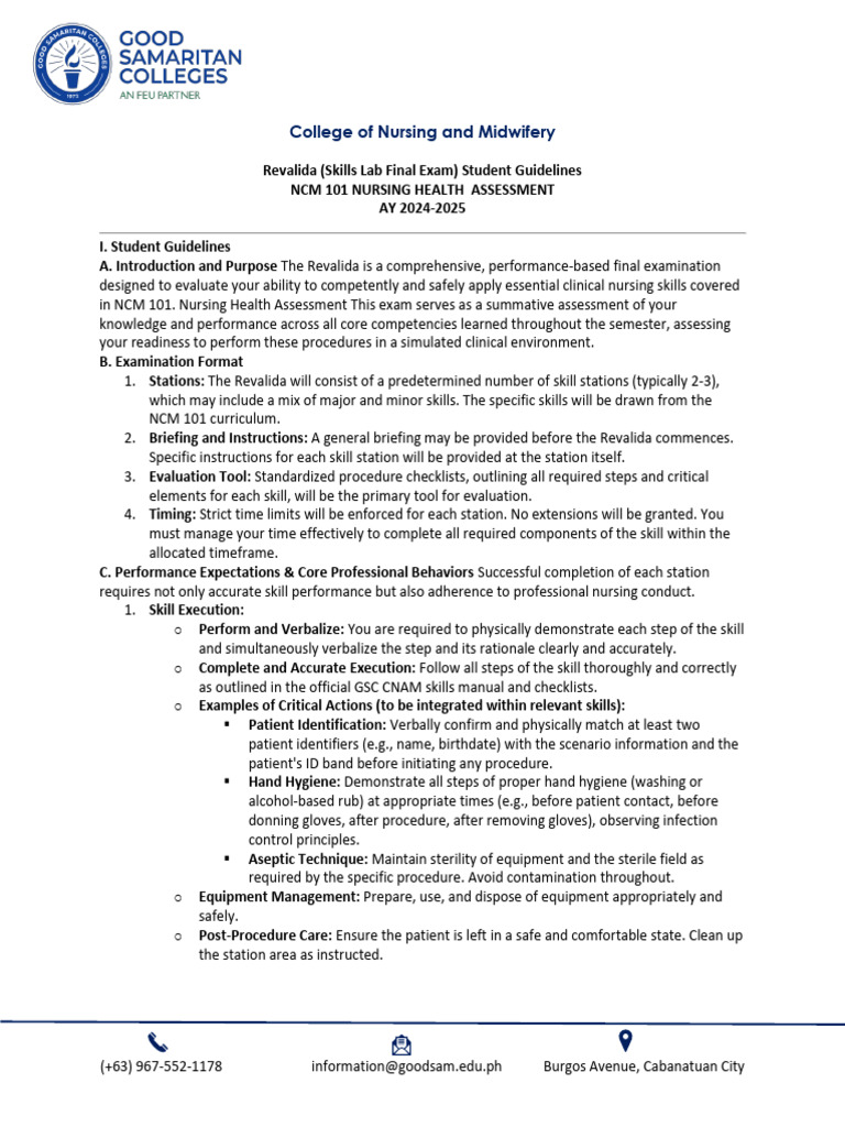 NCM 101 Revalida Exam Guidelines | PDF | Nursing | Hand Washing