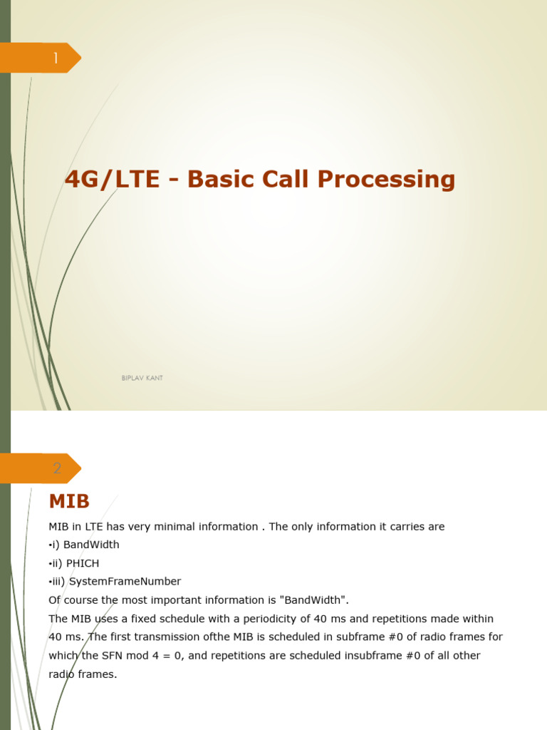 LTE Call Processing: MIB & SIB Overview | PDF | Radio | Telecommunications