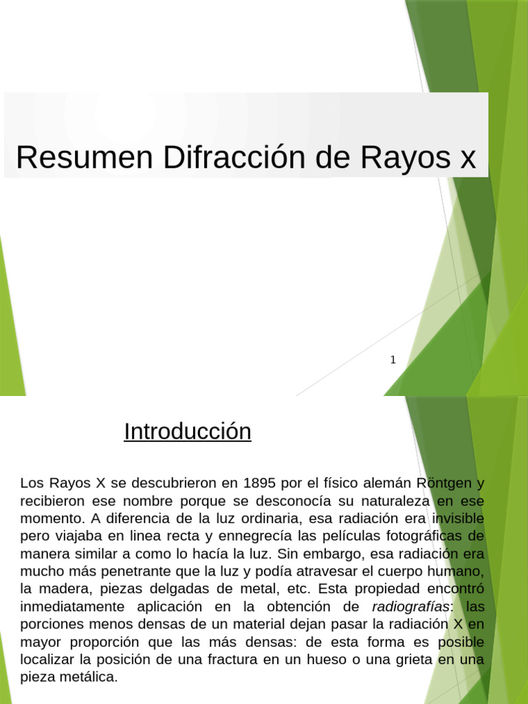 DIFRACCION DE RAYOS X | PDF | Rayo X | Cristalografía de rayos X