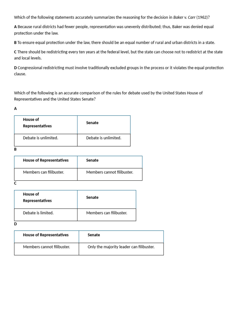 Congressional Representation Models Explained | PDF | United States ...