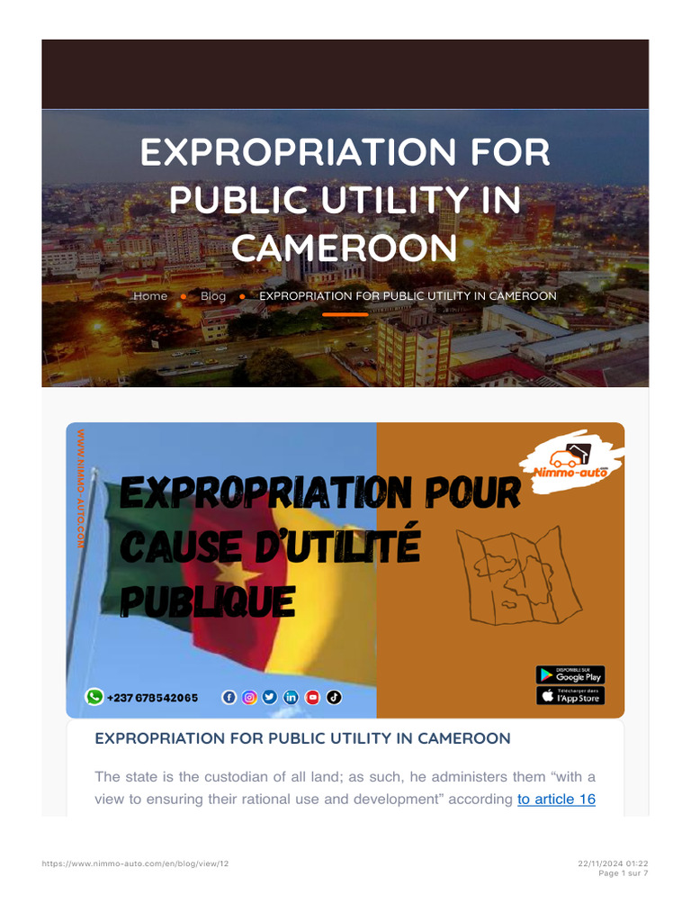 Expropriation For Public Utility in Cameroon - Nimmo-Auto | PDF ...