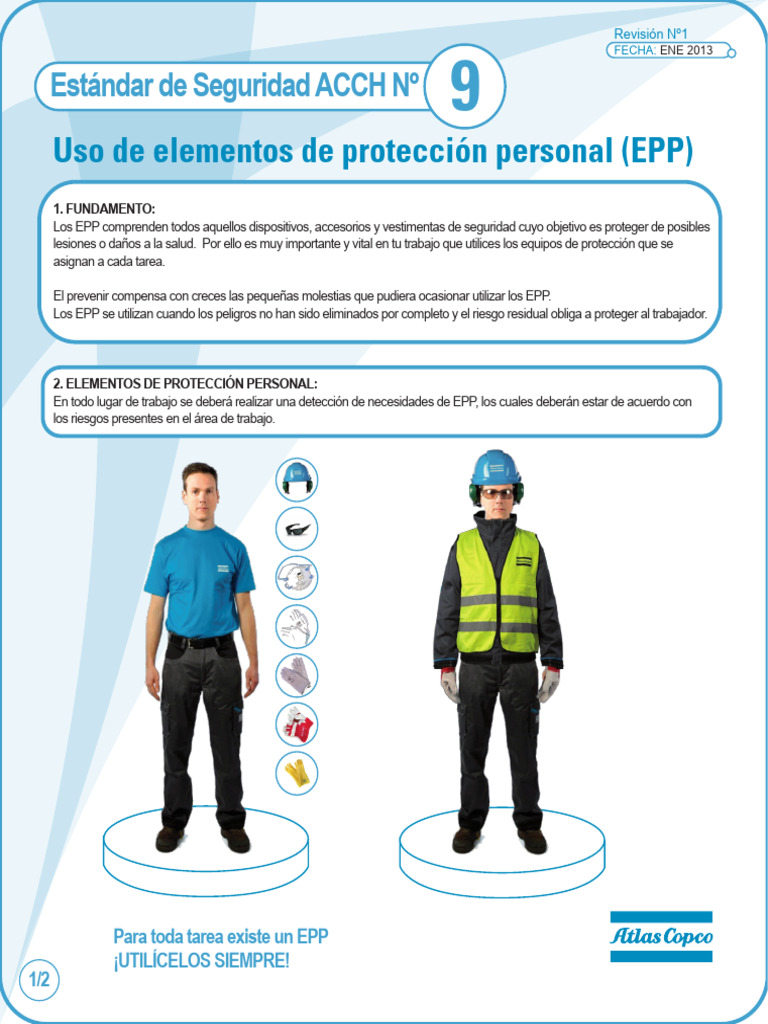 Esacch N°9 Uso de Elementos de Proteccion Pesonal | PDF | Petróleo ...