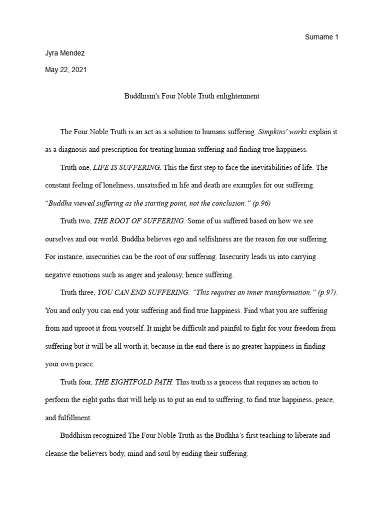 Four Noble Truth | PDF