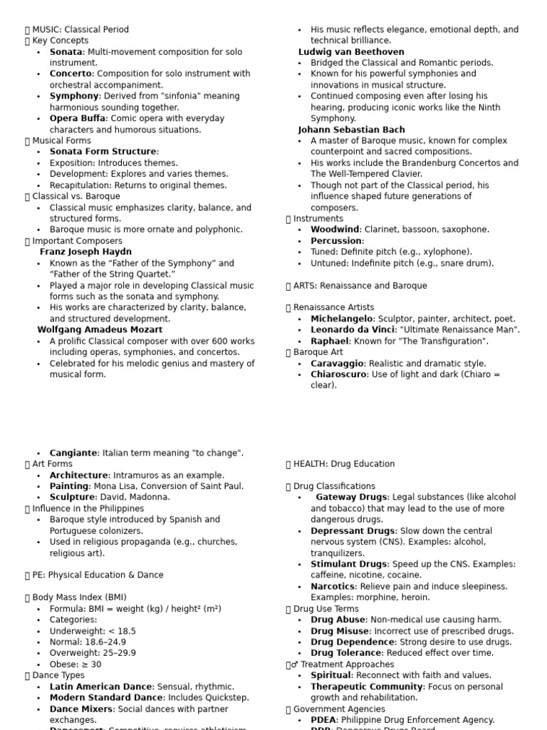 2nd Quarter Reviewer | PDF | Classical Period (Music) | Classical Music
