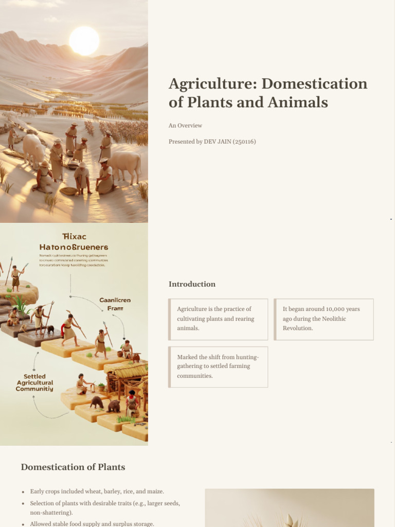 Agriculture Domestication of Plants and Animals Dev Jain | PDF