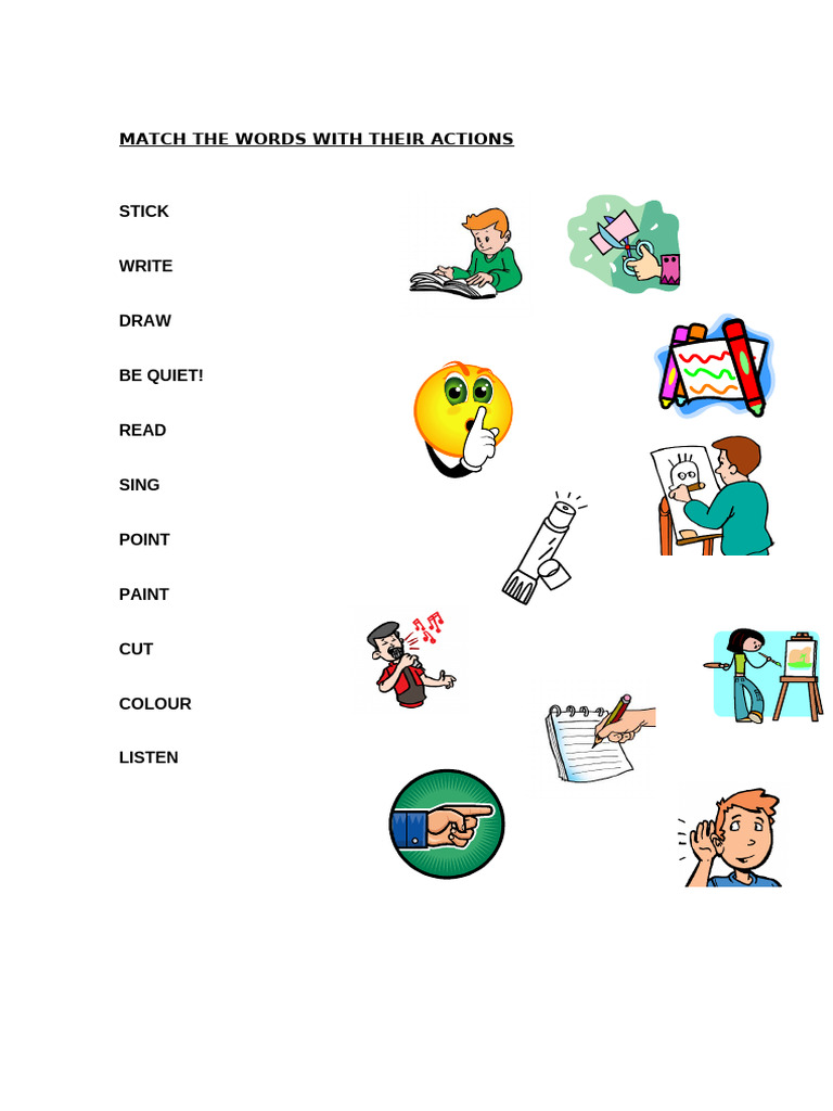 Match The Words With Their Actions | PDF