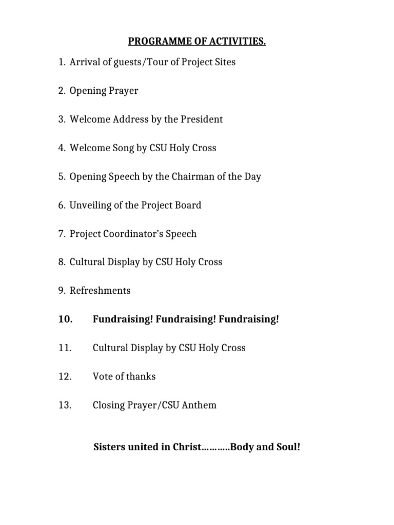 Programme of Activities-1 | PDF