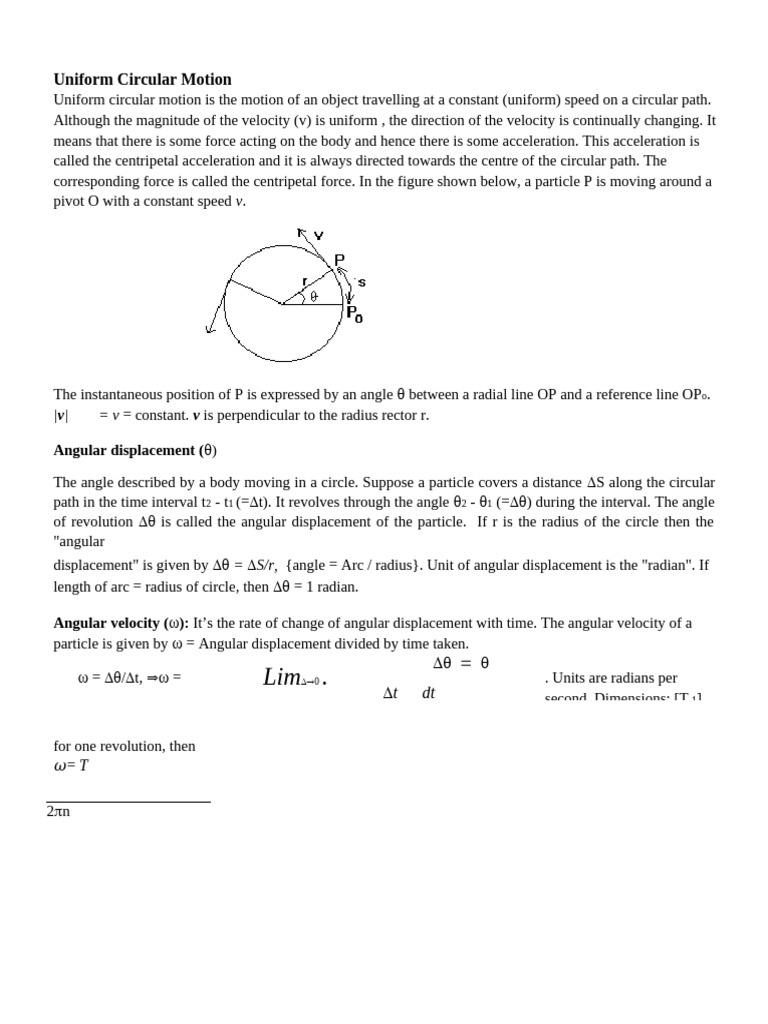 Understanding Uniform Circular Motion | PDF | Acceleration | Force