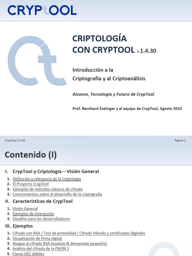 Unidad 5. Recurso 2. Herramienta CrypTool (1) (1) | PDF | Clave (criptografía) | Cifrado