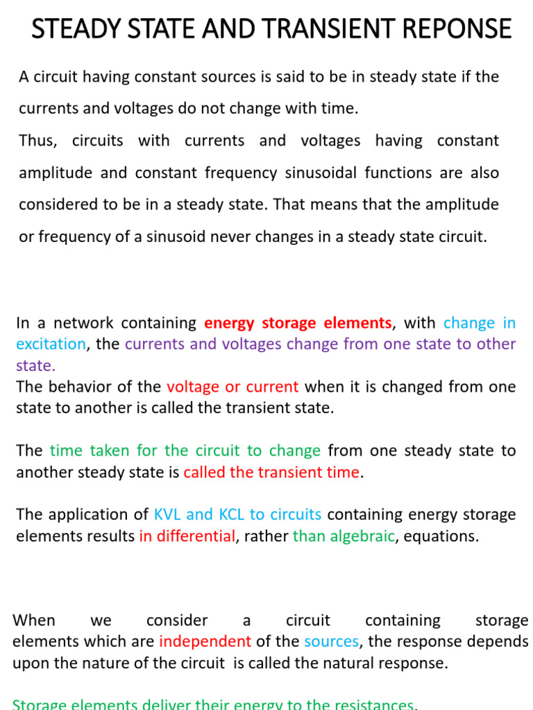 Steady State vs Transient Response in Circuits | PDF | Electrical ...