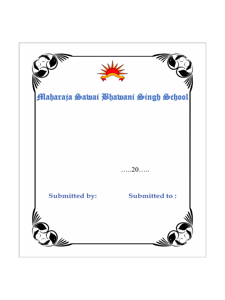 Maharaja Sawai Bhawani Singh School English Core Practical File | PDF