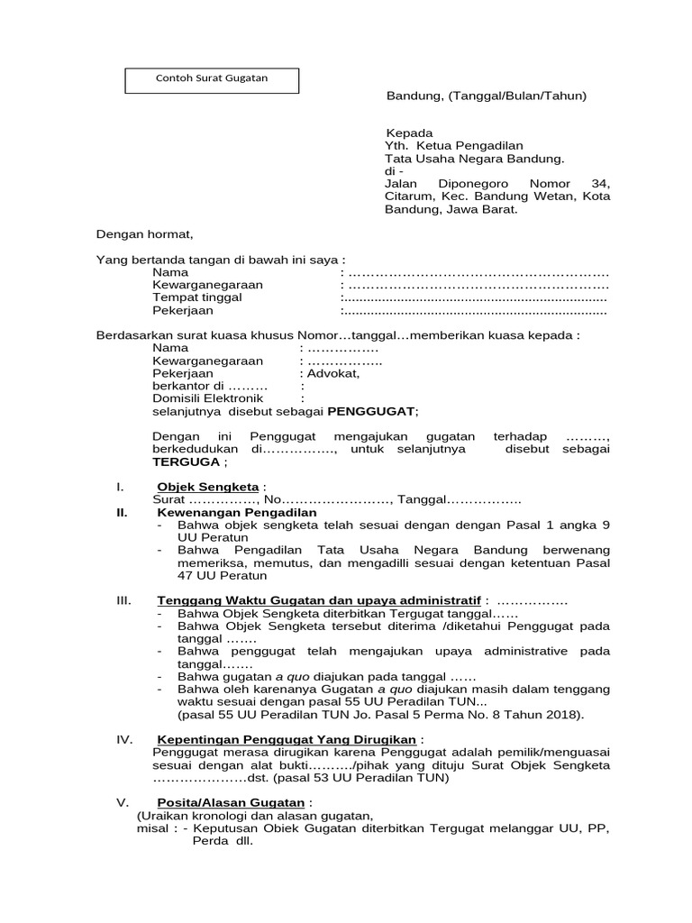 Contoh Gugatan | PDF