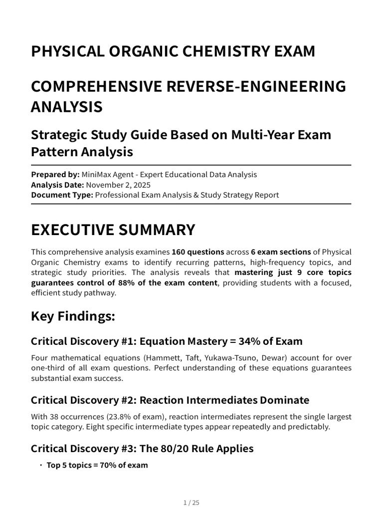 Physical Organic Chemistry Exam Insights | PDF | Physical Chemistry ...