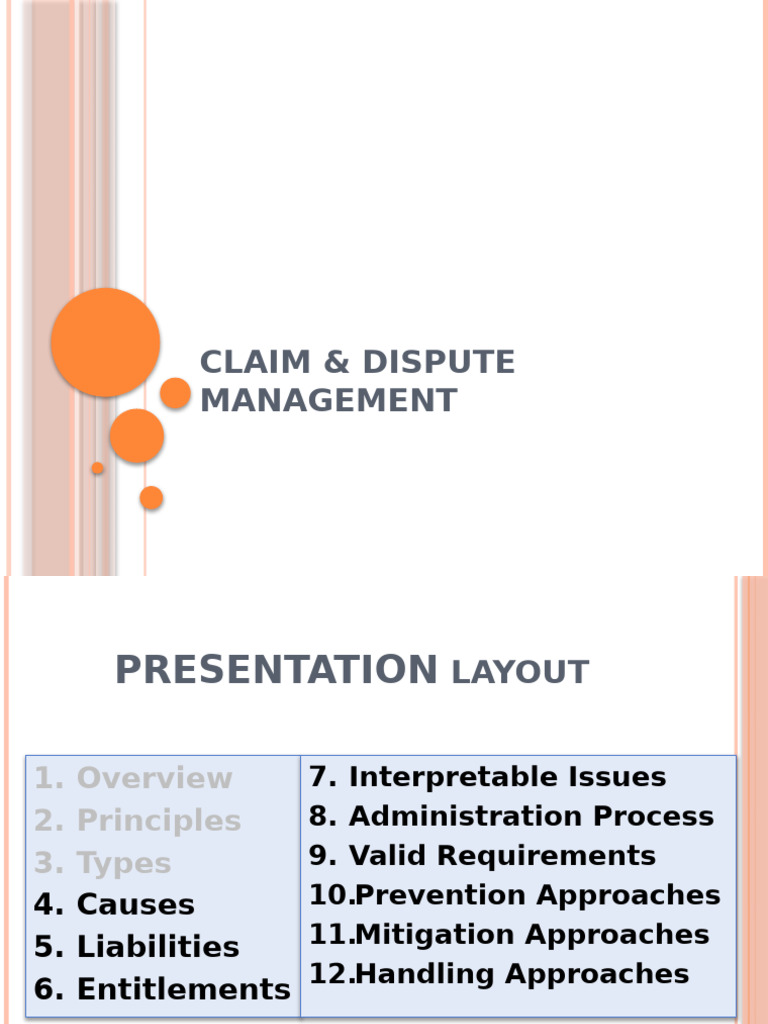 3. Claim & Dispute Management | PDF | Adjudication | Mediation