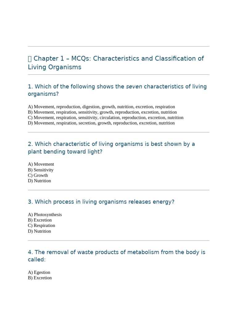 Bio Chapter 1 | PDF