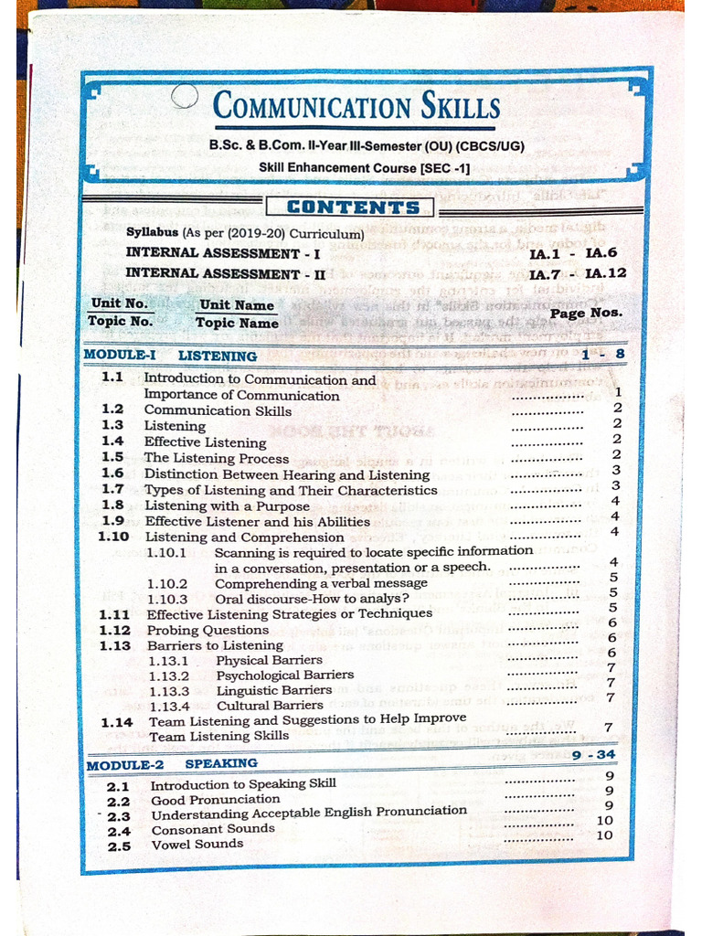Communication Skills Notes | PDF