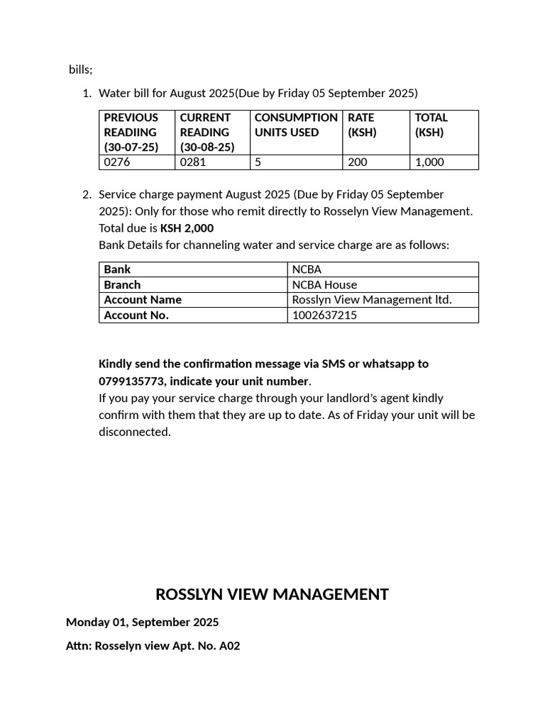 August Bills | PDF