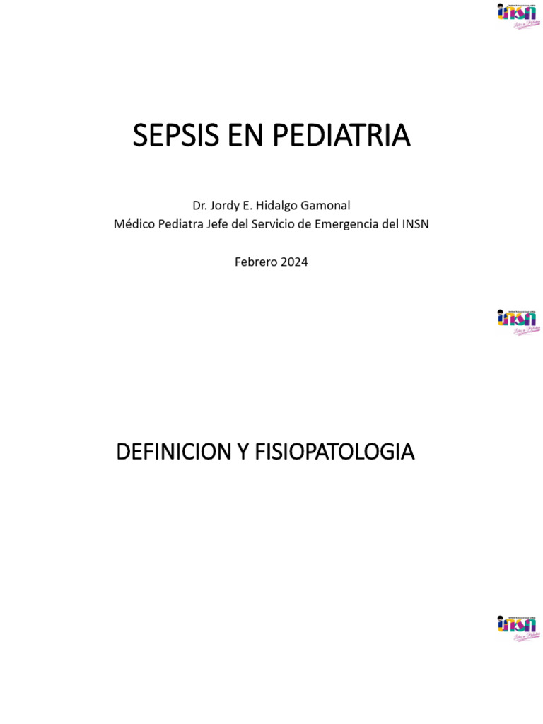 Sepsis en Pediatría: Definición y Manejo | PDF | Septicemia | Endotelio