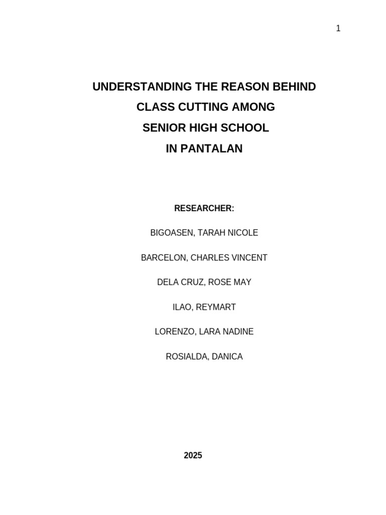 Causes of Class Cutting in High Schools | PDF | Mental Health | Bullying
