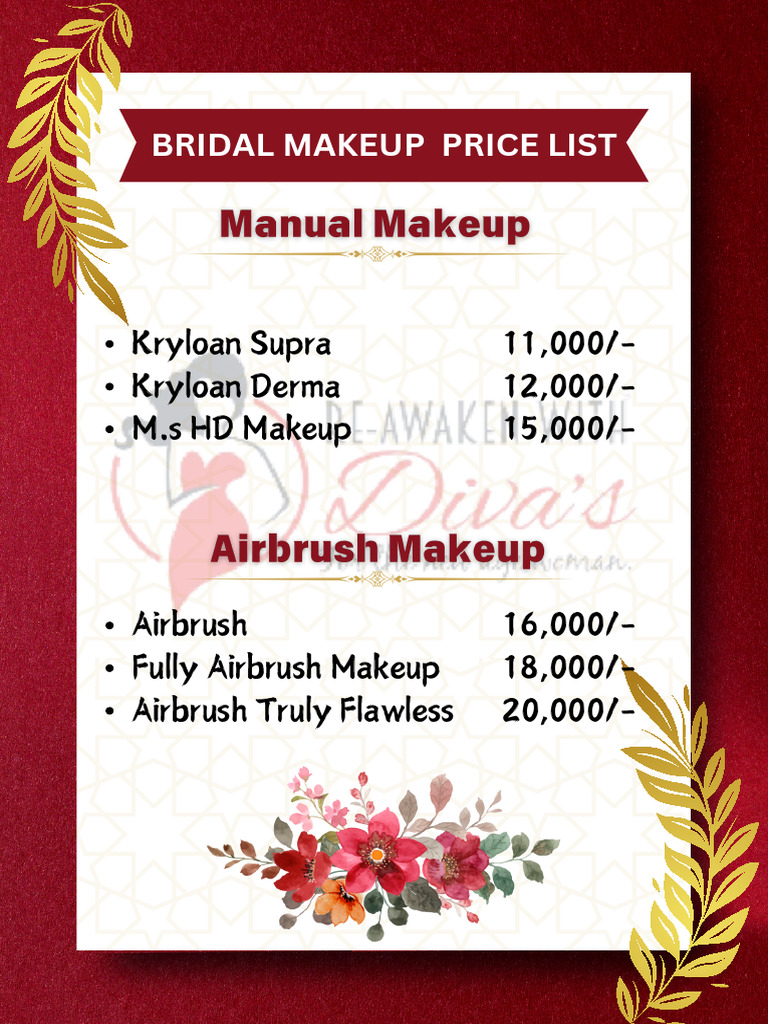 Bridal Makeup Package List | PDF