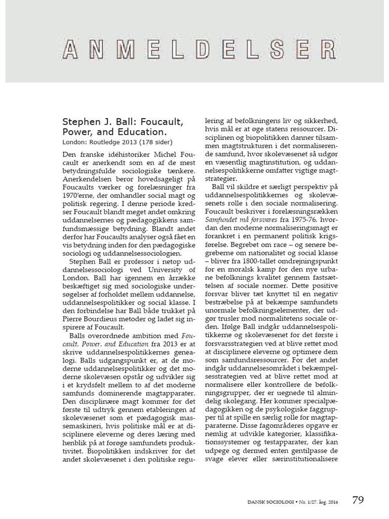 Foucault, Power, and Education Analysis | PDF