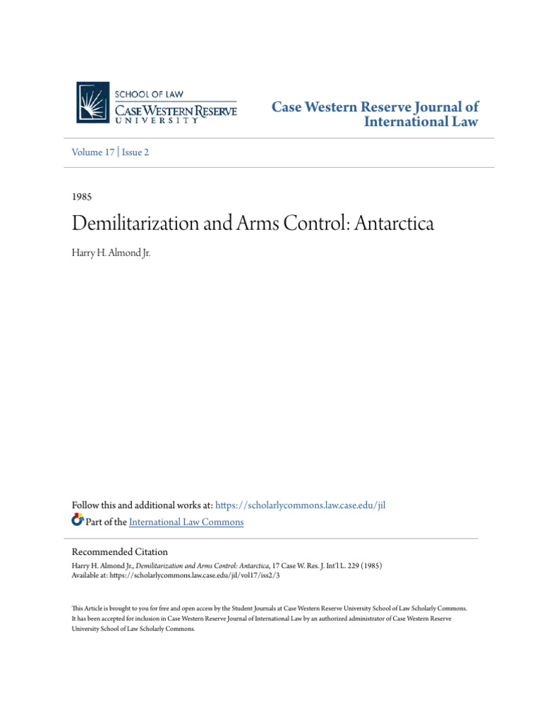 Demilitarization and Arms Control - Antarctica | PDF | Arms Control ...