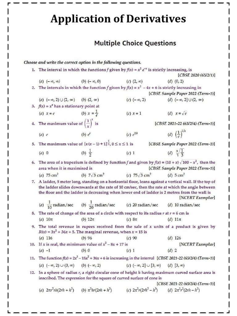 Application of Derivatives | PDF