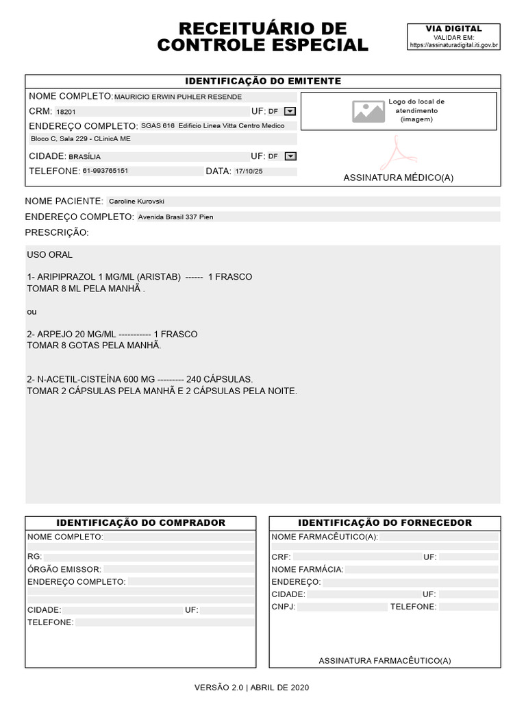 ClinicA ME Receituario_controle_especial Caroline Kurovski 5 Aripip Em ...